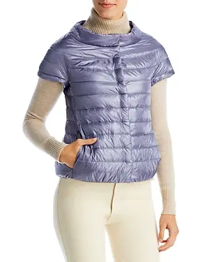 Herno Emelia Cap Sleeve Puffer Jacket - Periwinkle