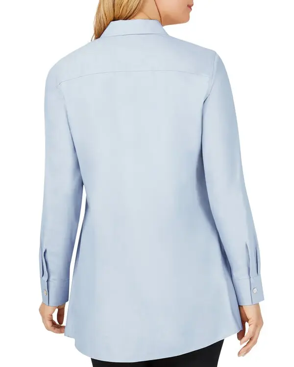 Foxcroft Cici Cotton Non-iron Tunic Shirt - Blue Wave