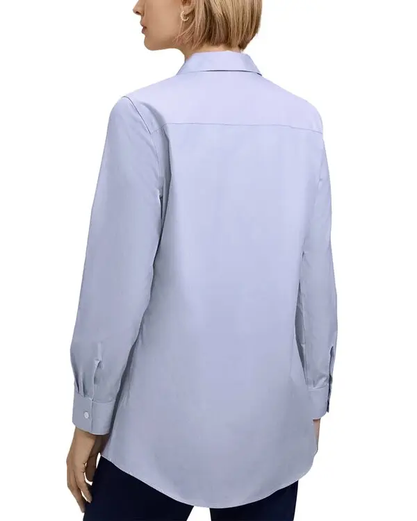 Foxcroft Cici Cotton Non-iron Tunic Shirt - Blue Wave