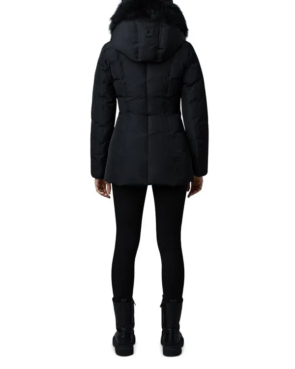 Mackage Adali Hooded Down Jacket With Shearling - Black/black Shearling