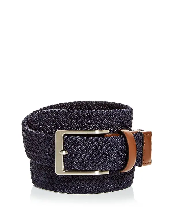 Bloomingdale'S Woven Stretch Belt Exclusive - Navy