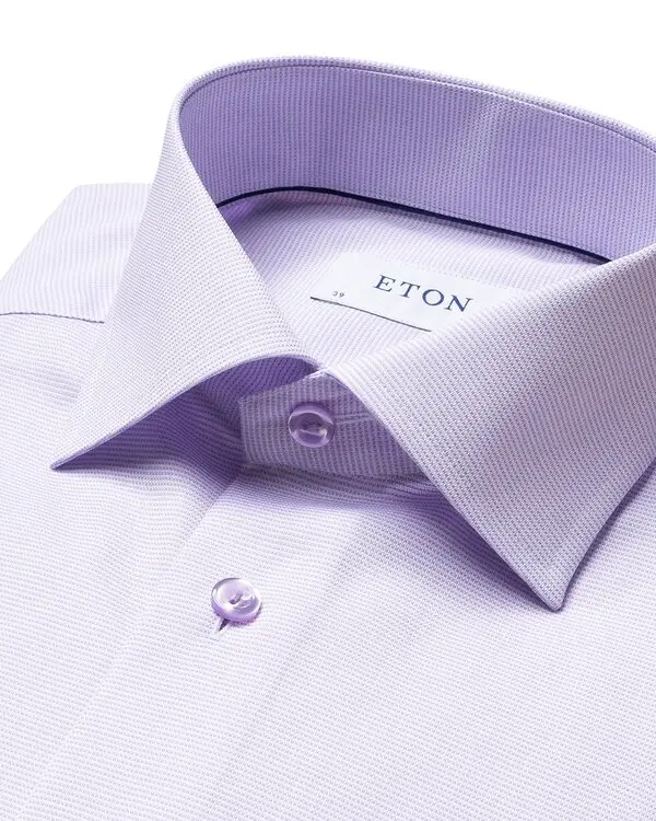 Eton Contemporary Fit Textured Solid Shirt - Purple