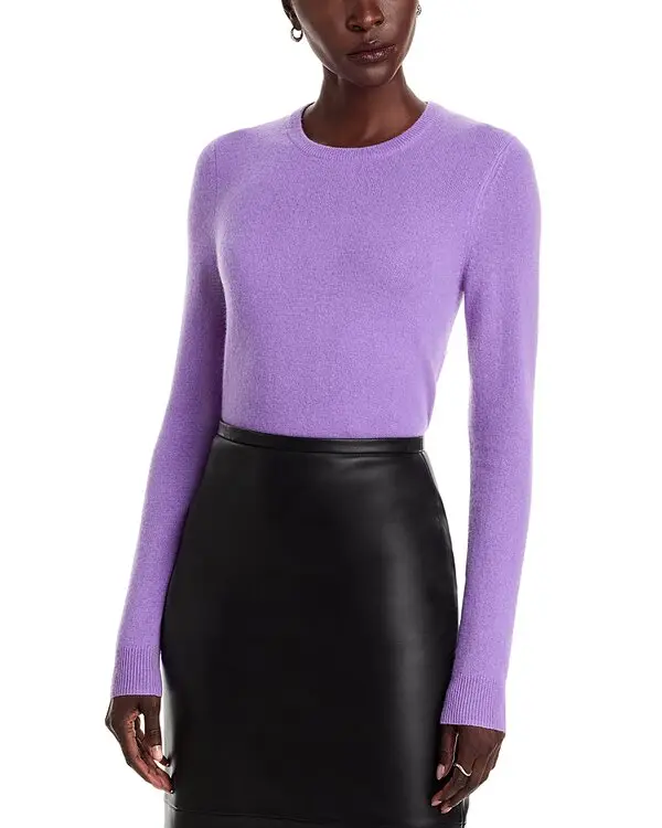Bloomingdale'S C Crewneck Cashmere Sweater - Deep Lilac