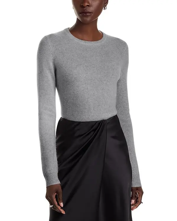 Bloomingdale'S C Crewneck Cashmere Sweater - Medium Gray