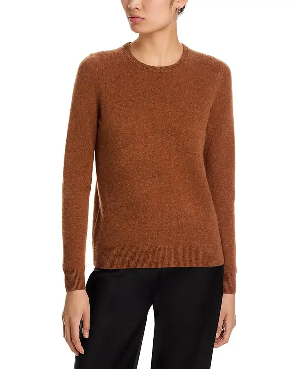 Bloomingdale'S C Crewneck Cashmere Sweater - Nutmeg
