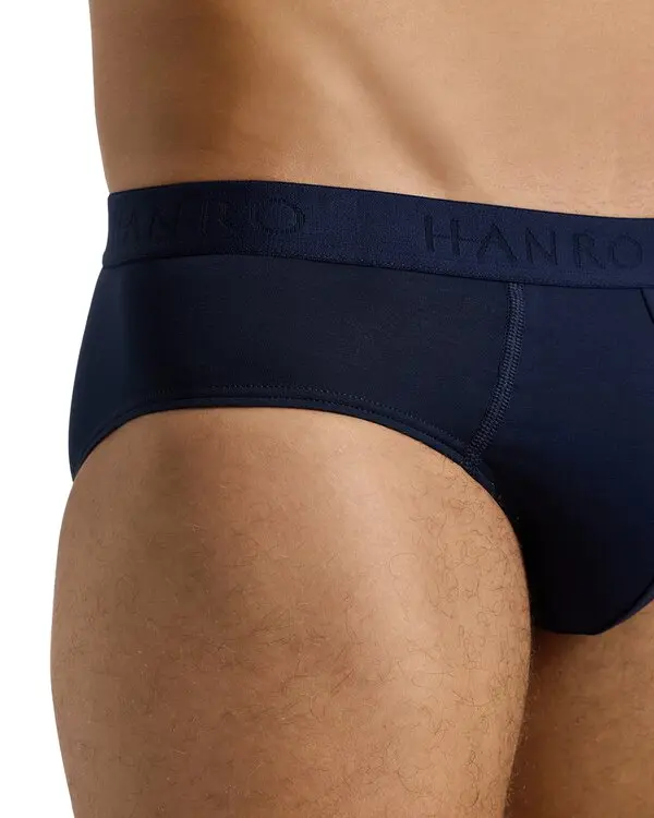 Hanro Cotton Essential Briefs, Pack Of 2 - Deep Navy