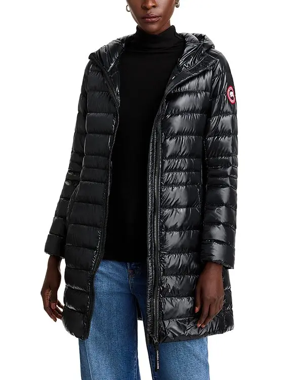 Canada Goose Cypress Packable Hooded Mid-length Down Jacket - Black