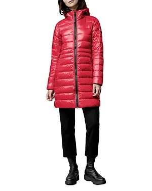 Canada Goose Cypress Packable Hooded Mid-length Down Jacket - Red