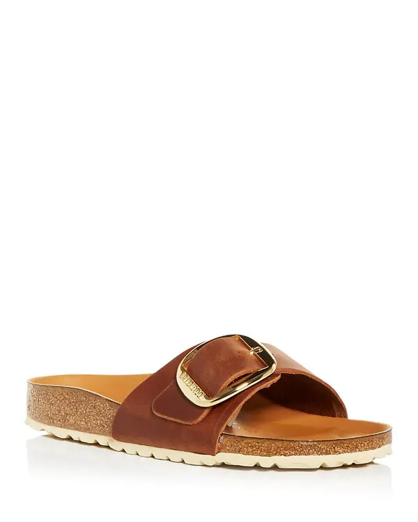 BIRKENSTOCK Madrid Big Buckle Sandals - Beige Leather/gold