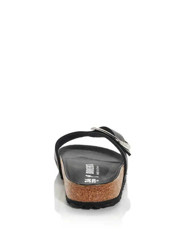 BIRKENSTOCK Madrid Big Buckle Sandals - Black Leather/silver