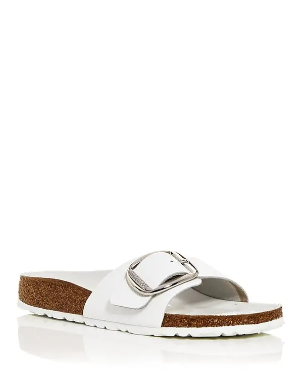 BIRKENSTOCK Madrid Big Buckle Sandals - White Leather/silver
