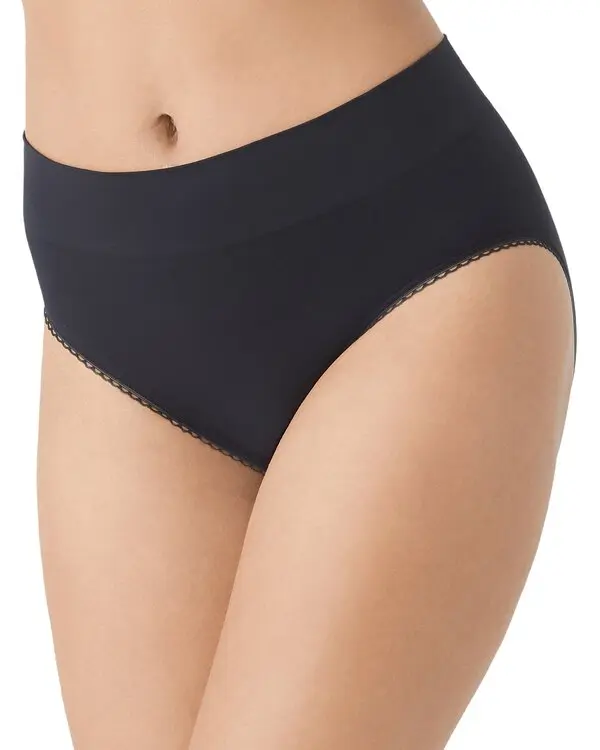 Wacoal Feeling Flexible Seamless Hi Cut Brief - Black