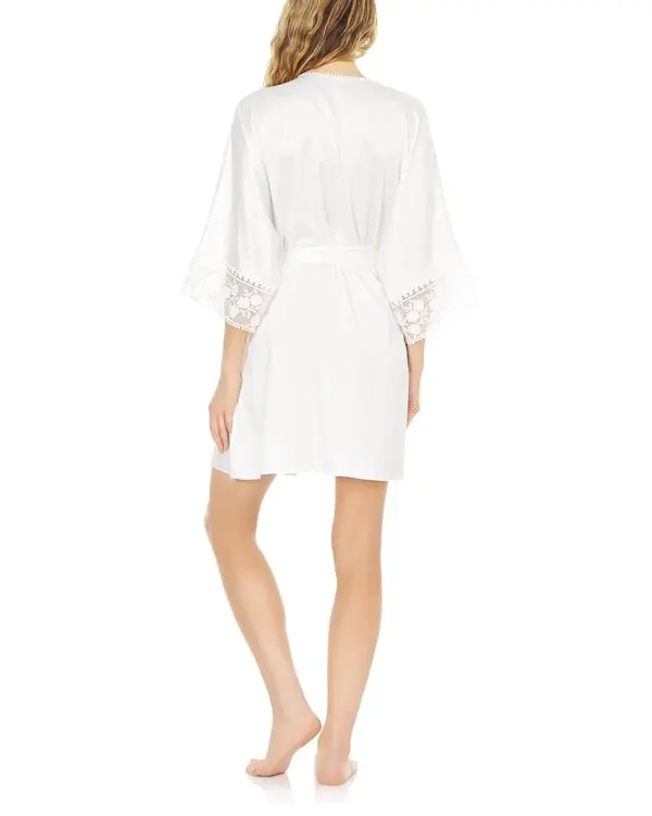 Flora Nikrooz Kylie Embroidered Wrap Robe - Ivory