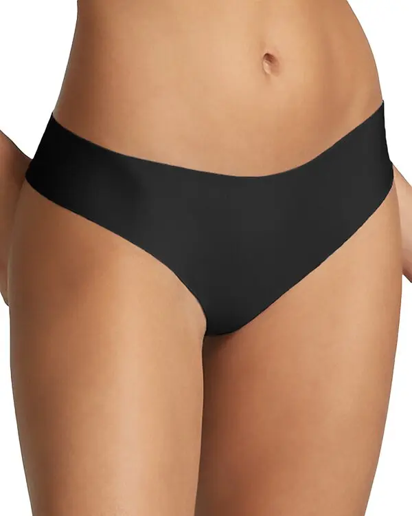 Commando Butter Mid-rise Thong - Black
