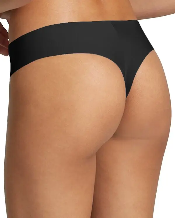 Commando Butter Mid-rise Thong - Black