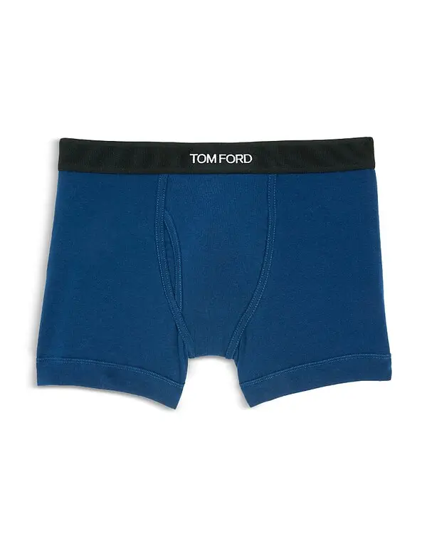 TOM FORD Cotton Blend Boxer Briefs - Bright Blue