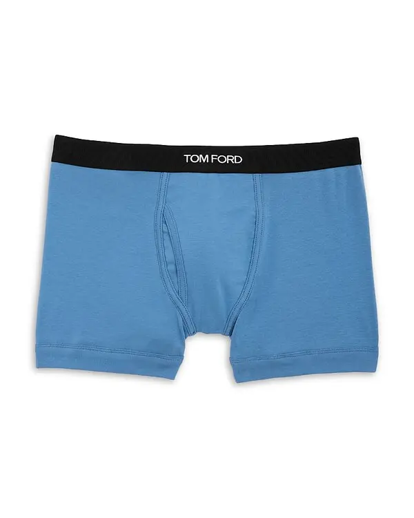 TOM FORD Cotton Blend Boxer Briefs - Mid Blue
