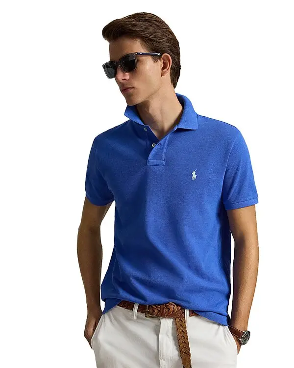 Polo Ralph Lauren Custom Slim Fit Mesh Polo Shirt - New Iris Blue