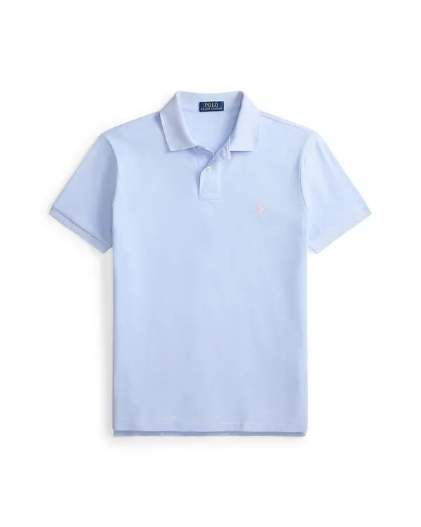 Polo Ralph Lauren Custom Slim Fit Mesh Polo Shirt - Pebble Blue