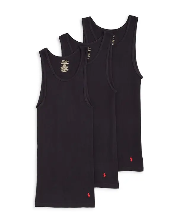 Polo Ralph Lauren Ribbed Tank Tops 3 Pack - Black