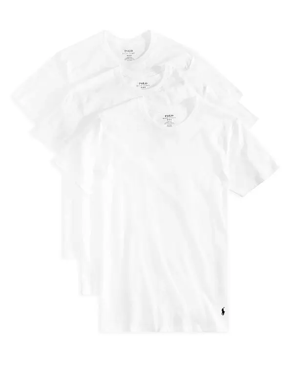 Polo Ralph Lauren Slim Fit Crewneck Undershirt, Pack Of 3 - White