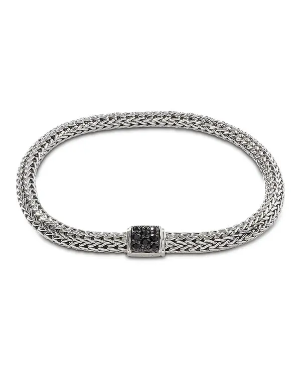 John Hardy Icon Bracelet With Pave Black Sapphire - Black/silver
