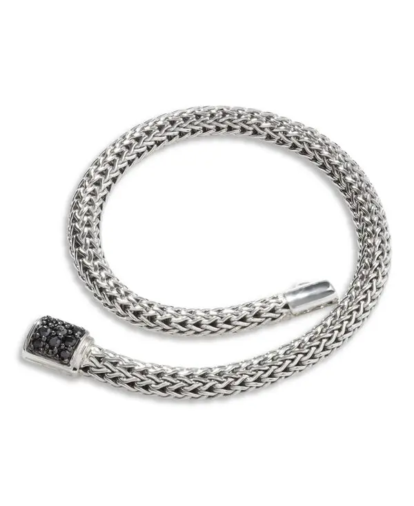 John Hardy Icon Bracelet With Pave Black Sapphire - Black/silver