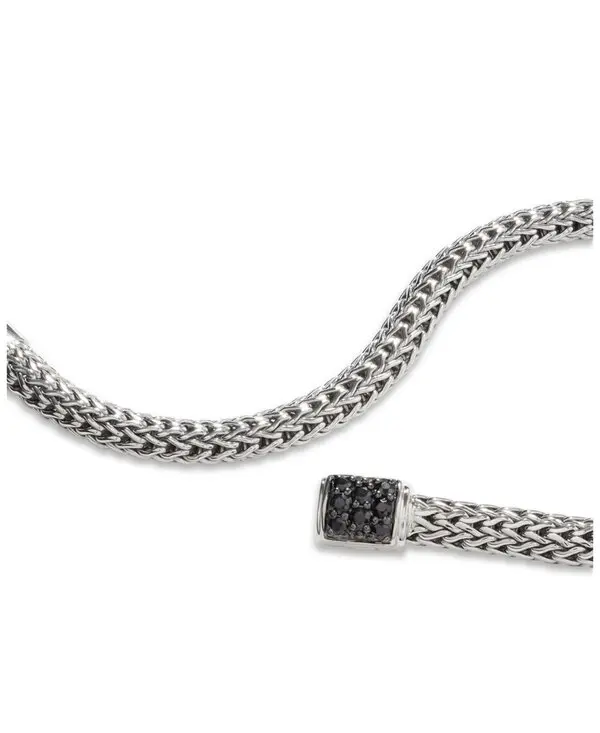 John Hardy Icon Bracelet With Pave Black Sapphire - Black/silver