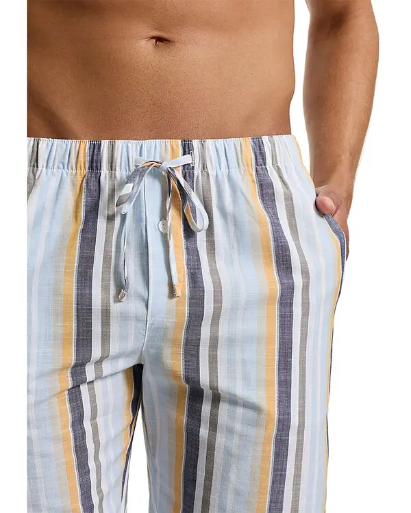 Hanro Linen Cotton Printed Short Pajama Pants - Sunset