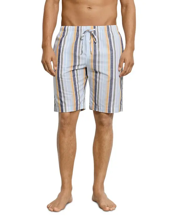 Hanro Linen Cotton Printed Short Pajama Pants - Sunset