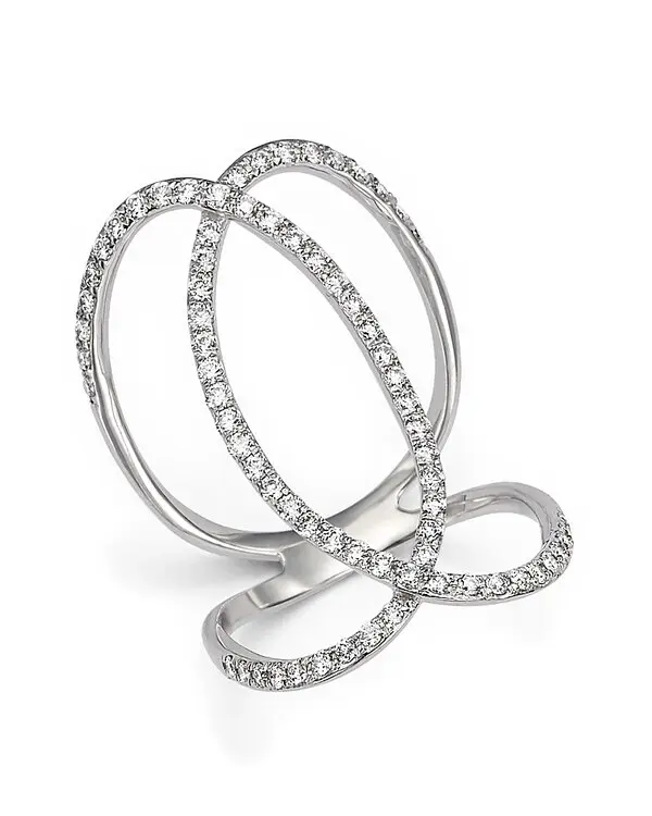 Bloomingdale'S Diamond Crossover Ring - White