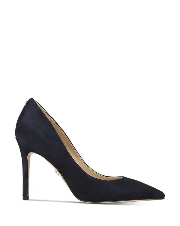 Sam Edelman Hazel Leather Pumps - Navy Suede