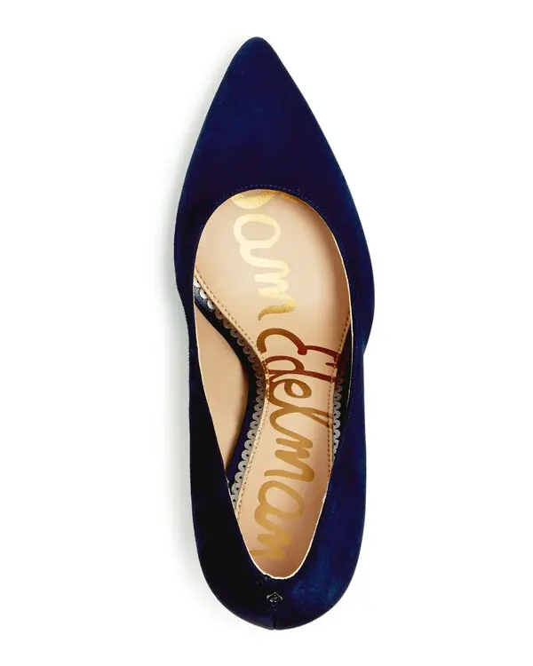 Sam Edelman Hazel Leather Pumps - Navy Suede