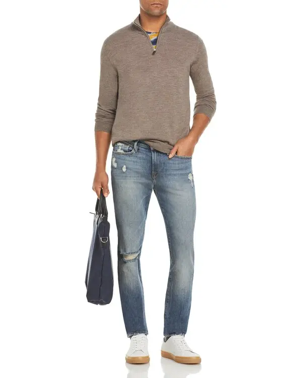 Bloomingdale'S Quarter-zip Merino Wool Sweater - Ash