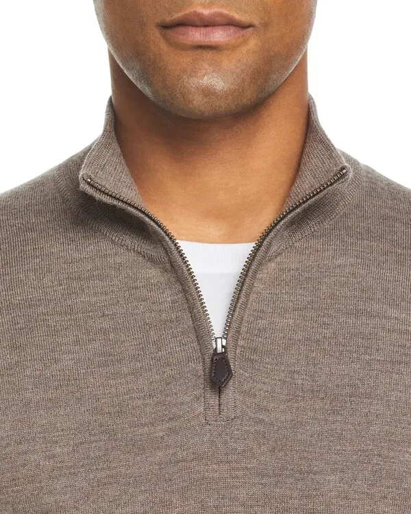 Bloomingdale'S Quarter-zip Merino Wool Sweater - Ash