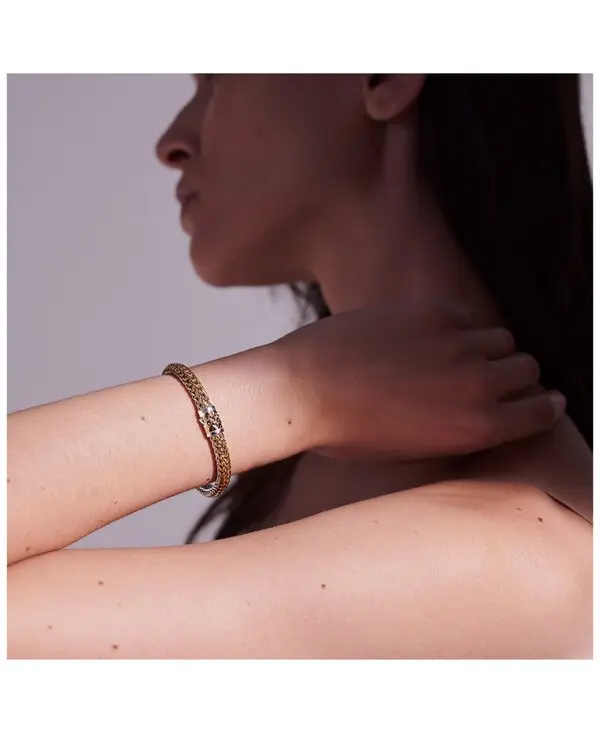 John Hardy 18k Yellow Gold & Sterling Silver Icon Bracelet - Gold/silver