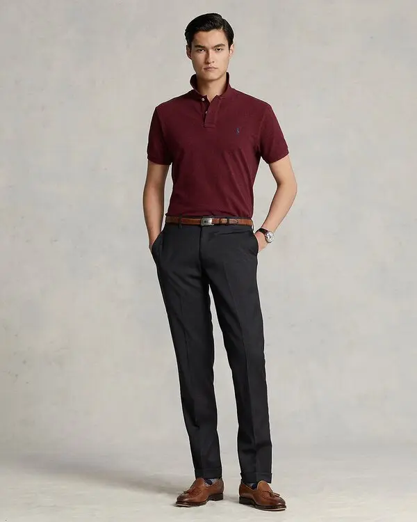 Polo Ralph Lauren Classic Fit Mesh Polo Shirt - Spring Wine Heather