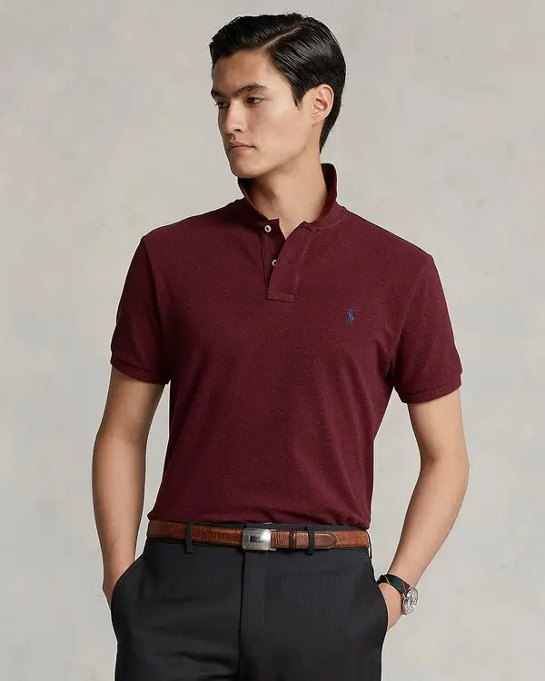 Polo Ralph Lauren Classic Fit Mesh Polo Shirt - Spring Wine Heather