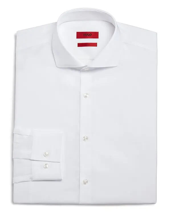 Hugo Jason Slim Fit Long Sleeve Cotton Dress Shirt - White