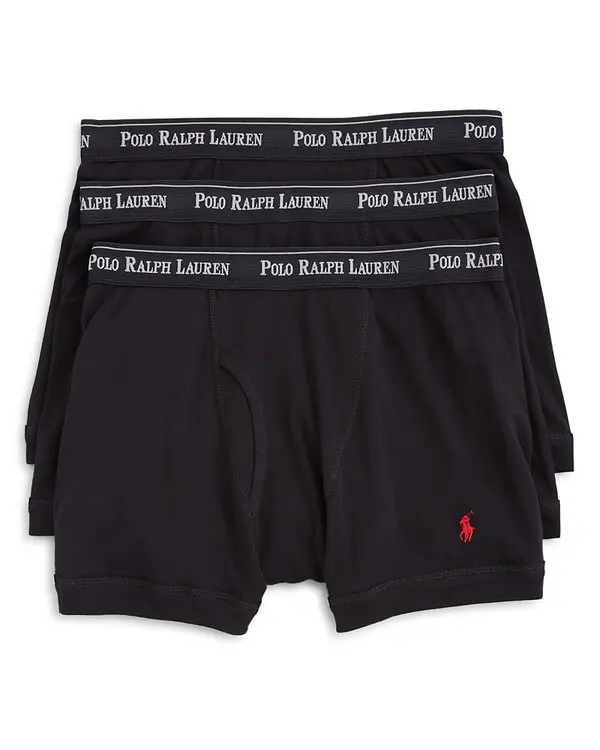 Polo Ralph Lauren Boxer Briefs, Pack Of 3 - Black