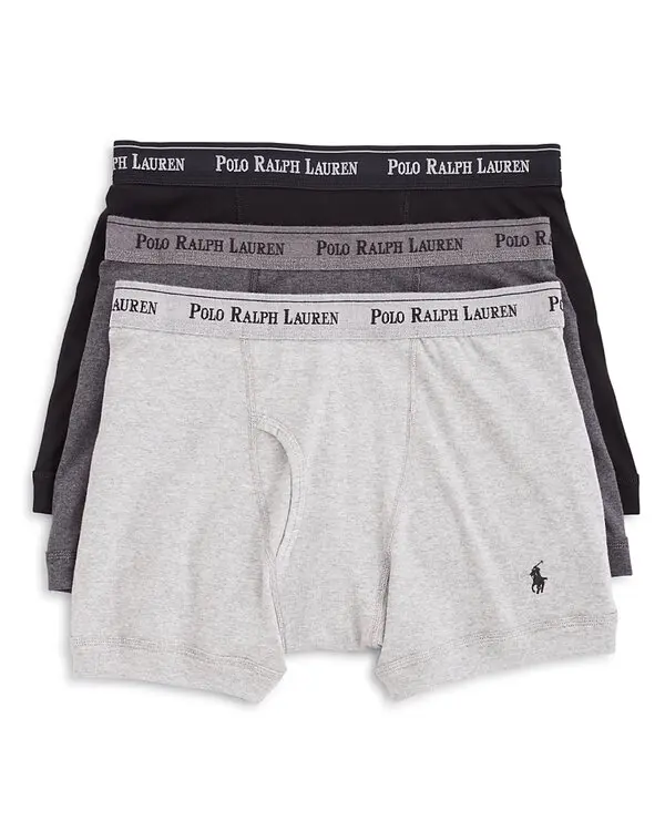 Polo Ralph Lauren Boxer Briefs, Pack Of 3 - Gray/charcoal  Black