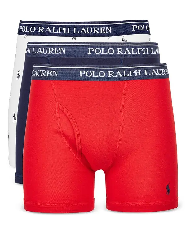 Polo Ralph Lauren Boxer Briefs, Pack Of 3 - Red/white/ Blue