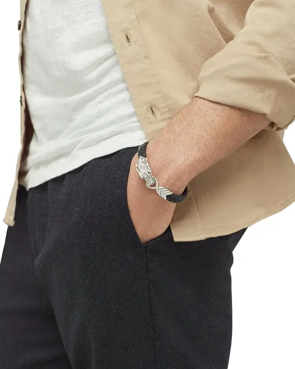 John Hardy Legends Naga Braided Bracelet - Black/silver