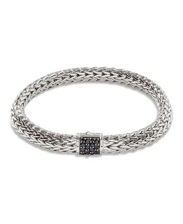 John Hardy Sterling Silver Icon Bracelet With Black Sapphire - Black/silver