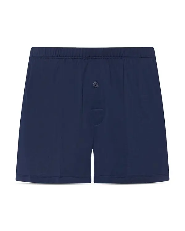 Hanro Cotton Sporty Button Fly Boxers - Deep Navy