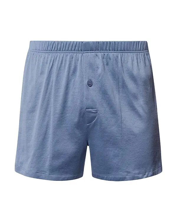 Hanro Cotton Sporty Button Fly Boxers - Dusky Aqua
