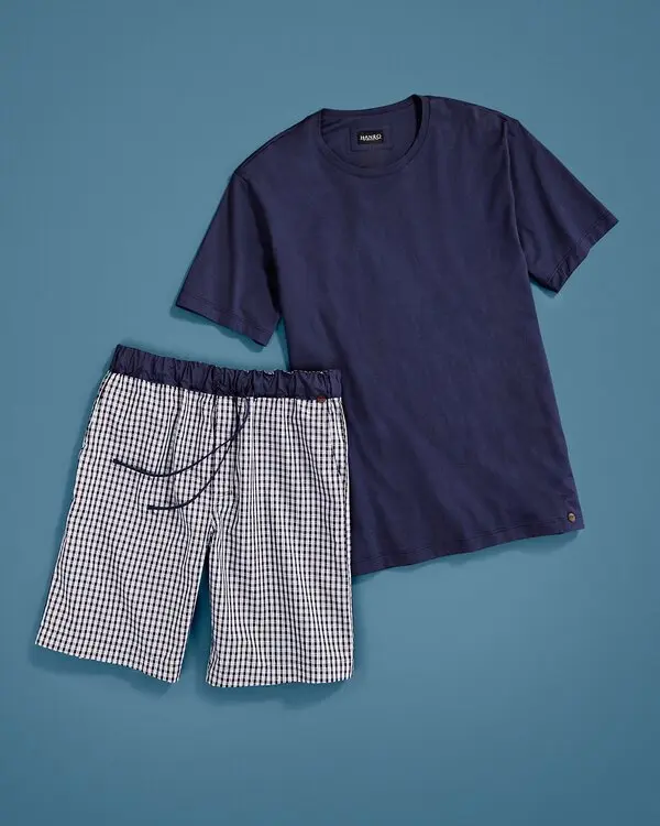 Hanro Night & Day Short Sleeve Shirt - Deep Navy