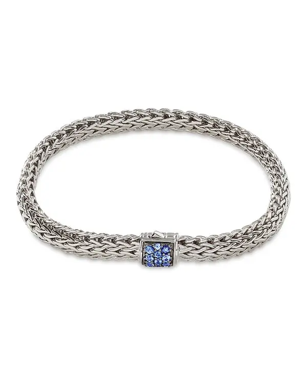 John Hardy Sterling Silver Icon Bracelet With Sapphire - Blue/silver