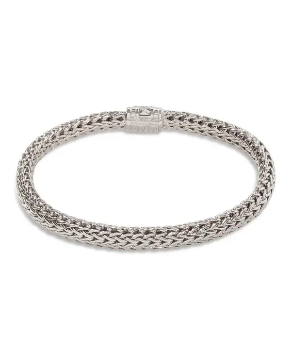 John Hardy Classic Chain Bracelet With Diamond Pave - Silver
