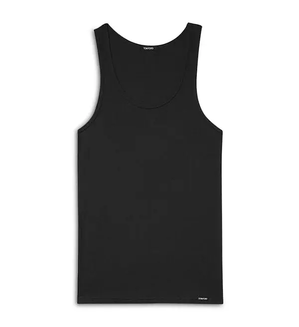 TOM FORD Cotton Blend Tank Top - Black
